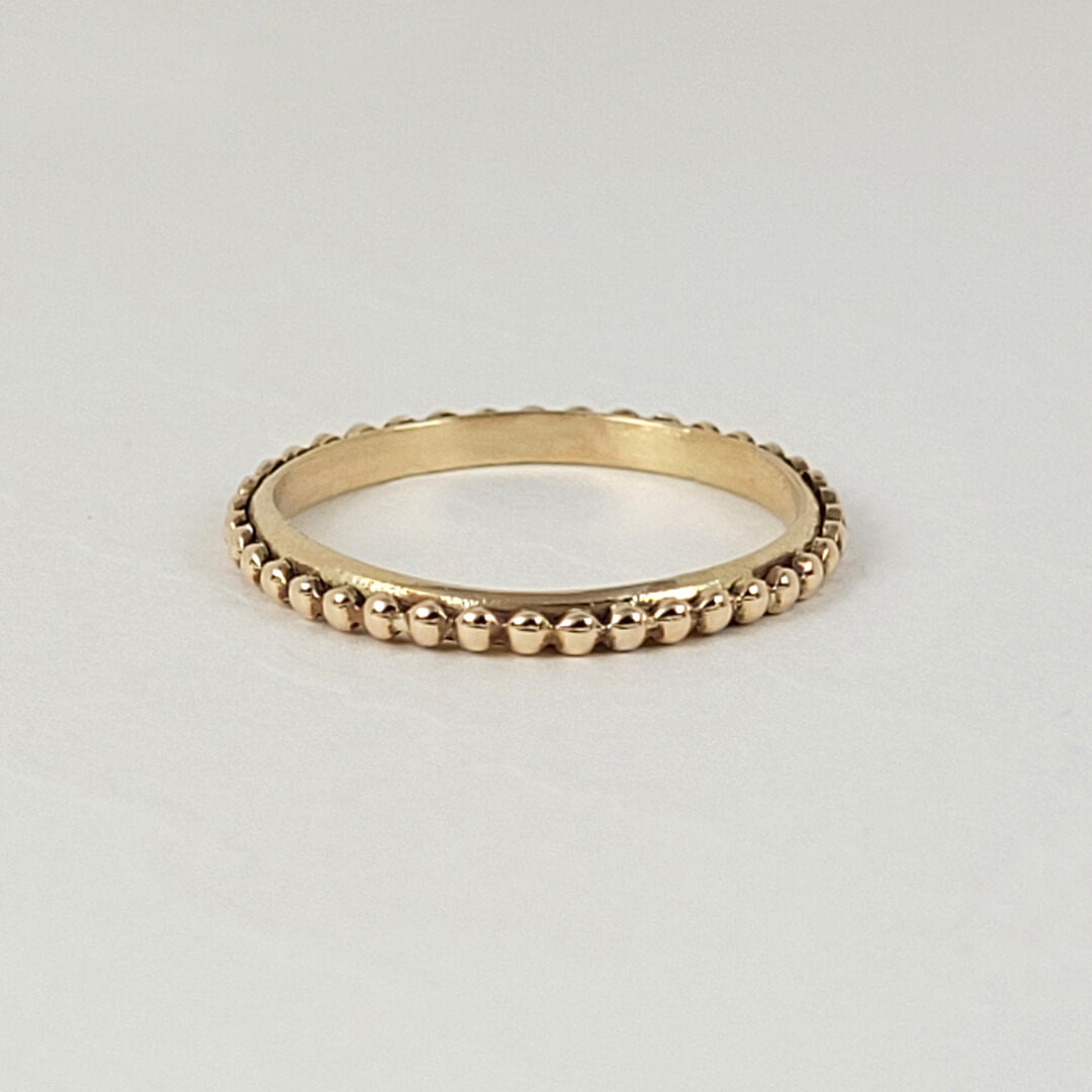 Dewdrop Beaded Ring Band in 14kt Yellow Gold – Kryzia Kreations